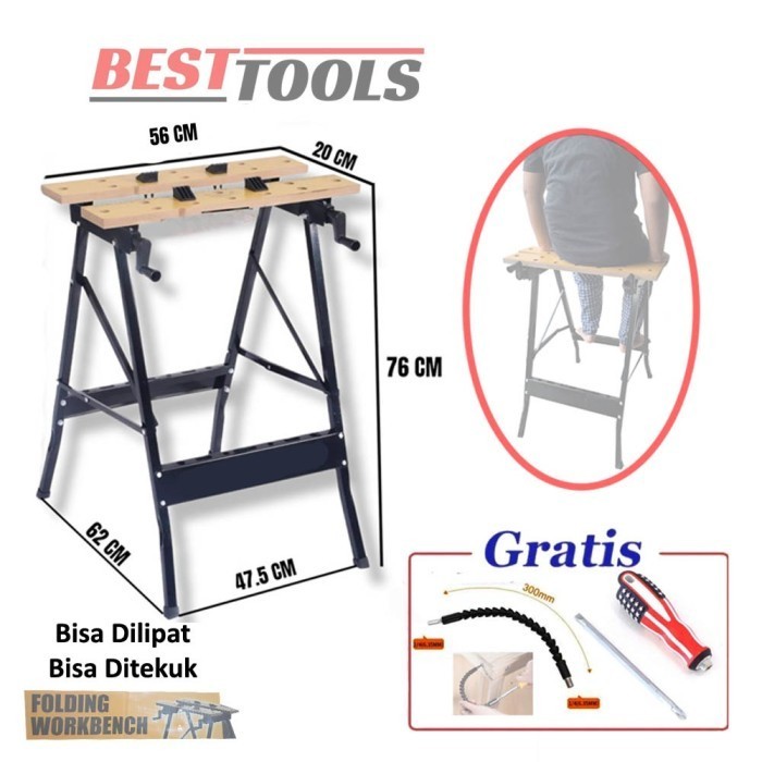 Jual MEJA KERJA WORKBENCH KRISBOW KAYU CRAFT WORK ORIGINAL 22 INCH ...