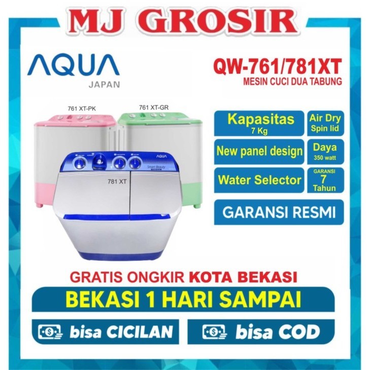 Jual MESIN CUCI AQUA JAPAN QW781XT 7KG 2 TABUNG 781XT 7 KG 781 HIJAB SERIES | Shopee Indonesia
