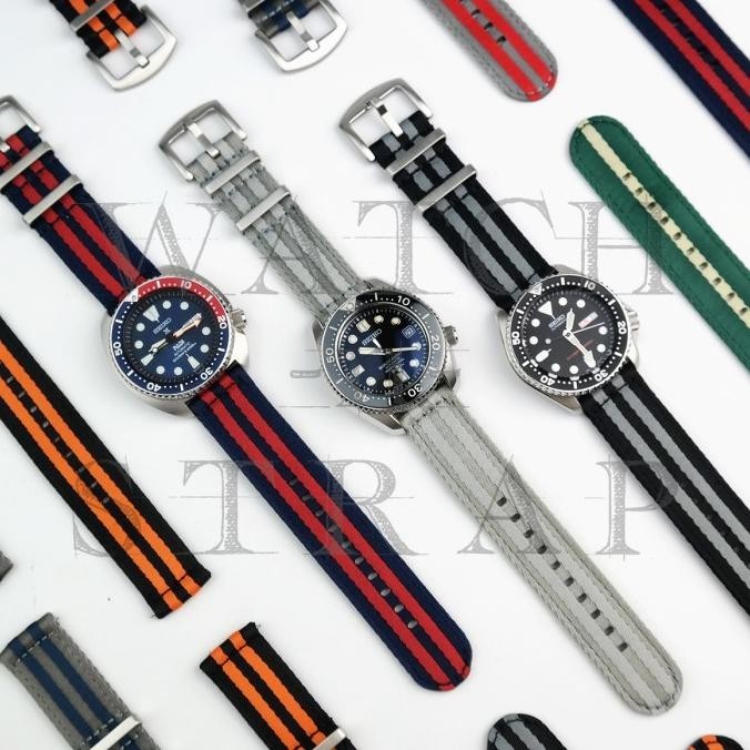 Jual Herringbone Weave Woven Nylon 2 Piece Nato Strap Quick Release ...