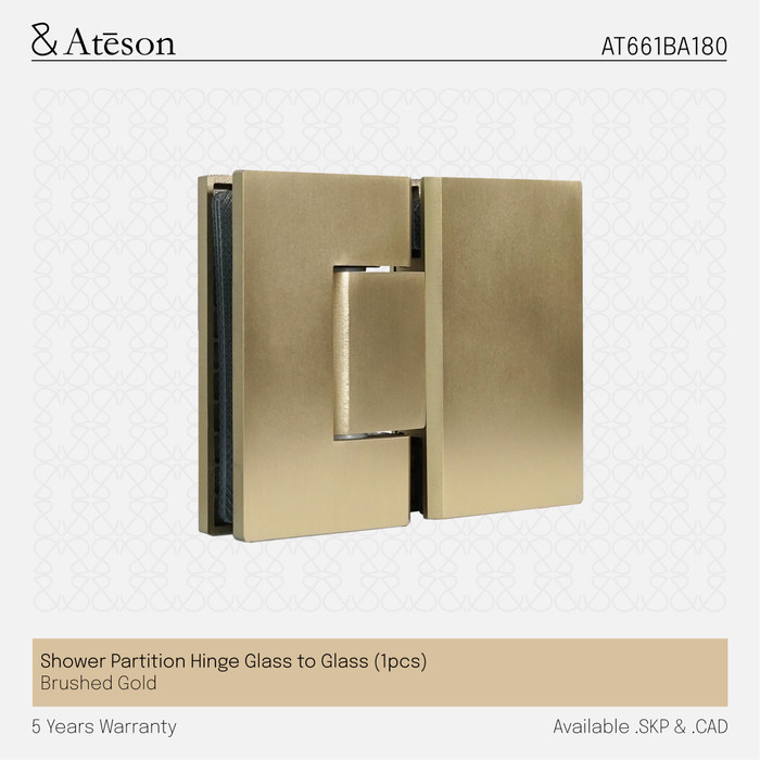 Jual Ateson At661Bg180 Engsel Kaca Partisi Shower Glass To Glass Emas ...