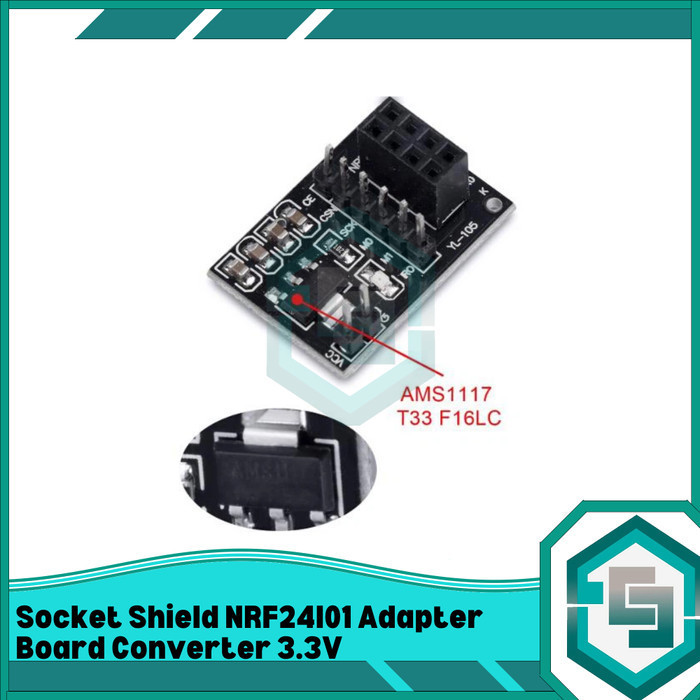 Jual SOCKET SHIELD NRF24L01 ADAPTER BOARD CONVERTER 3.3V | Shopee Indonesia