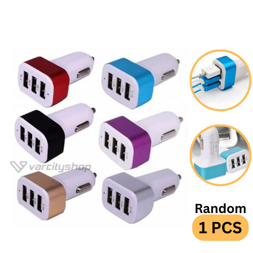 Jual ADAPTOR CAR MOBIL CHARGER CARGER COLOKAN PORT 3 IN 1/ BATOK CAS ...