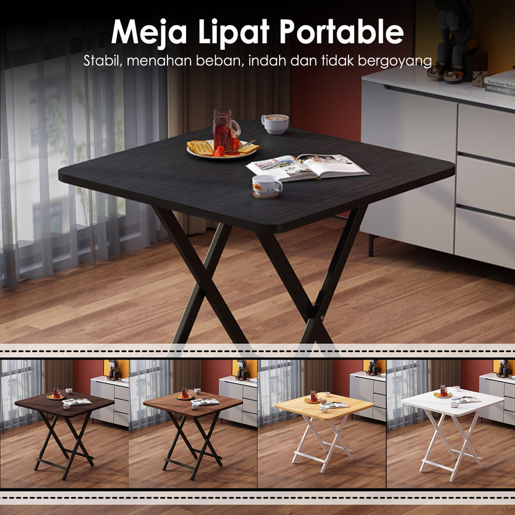 Jual Meja Lipat Cafe Meja Makan Kayu 60x60cm Meja Lipat Portable Meja ...