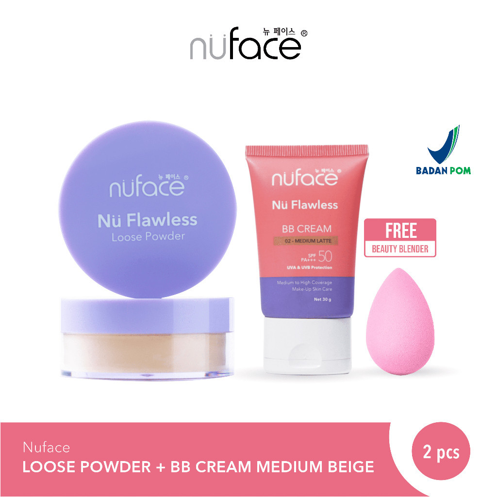 Jual Nuface Paket Nu Flawless Beauty Loose Powder + BB Cream | Shopee ...
