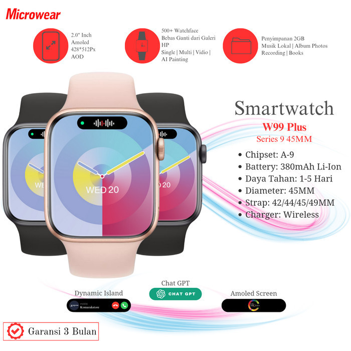 Jual Smartwatch Crowear W99 Plus 45Mm 2.0" Komstore | Shopee Indonesia