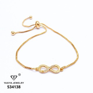Jual Yaxiya Gelang Serut Wanita Model Infinity Perhiasan Lapis Emas 18K ...