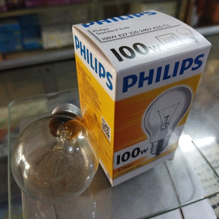 Jual Dop Bohlam Lampu Pijar classic Philips clear bening 220V 100W ...
