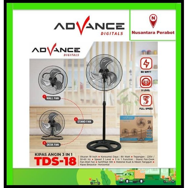 Jual Advance Tds-18 Kipas Angin Tornado 18 Inci 3In1 (Kipas Angin Besi ...
