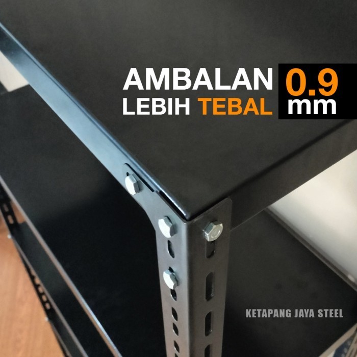 Jual Ambalan Rak Besi Siku Lubang Hitam, Lebih Tebal (0.9Mm) Dan Anti ...