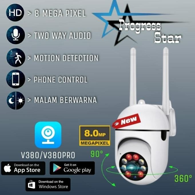 Jual New Ip Camera Cctv Outdoor Cctv Wifi 360 Ptz Pan Tilt 8 Mp V380 ...
