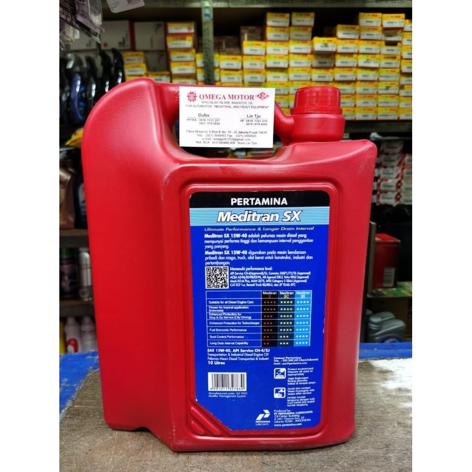 Jual Pertamina Meditran Sx Diesel Engine Oil 15W-40 10Liter | Shopee ...