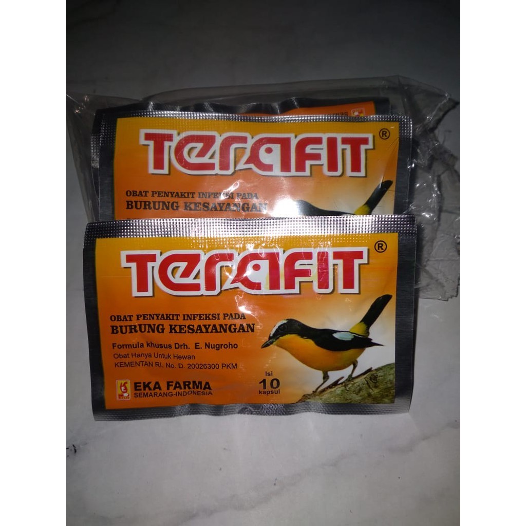 Jual 10 saset terafit obat vitamin burung 100 capsul murai kenari ...