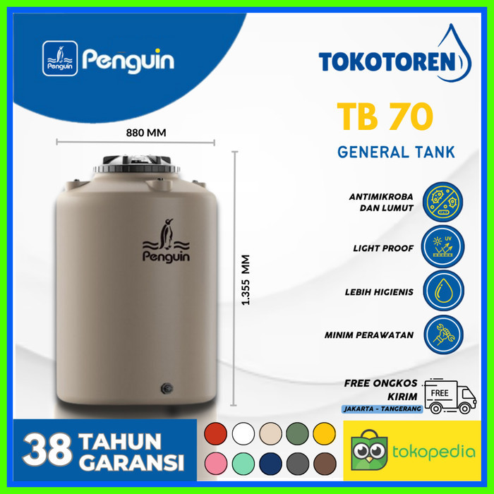 Jual Tangki / Toren Air Penguin Tb 70 (650L) Garansi Resmi 18Th Anti Lumut Murah Flashsale ...
