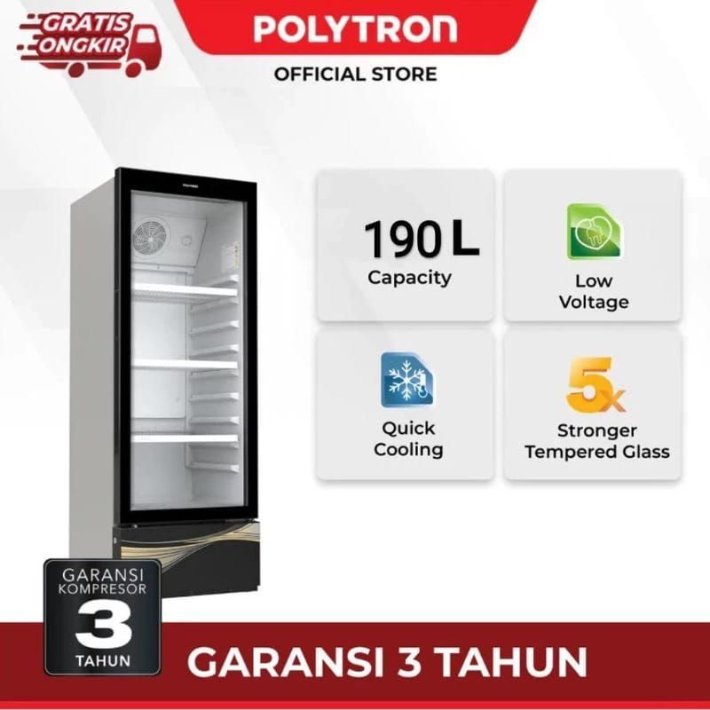 Jual Showcase 3 rak POLYTRON SCN-147 (140 liter) | Shopee Indonesia