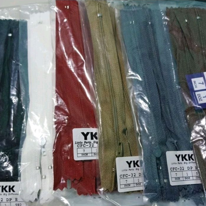 Jual Sleting YKK 7 Inch CFC-32 Hitam 580/Resleting Coil YKK 17.5 cm/Rit Kepala Cat Black 580 ...