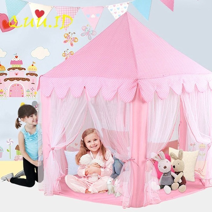 Jual Tenda Bermain Anak 6 Sudut Hexagonal Rumah Castle Anti Nyamuk ...