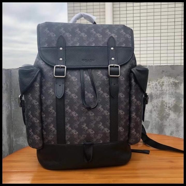 Jual Track Backpack Coch In Signature Canvas Black With Horse Print ...