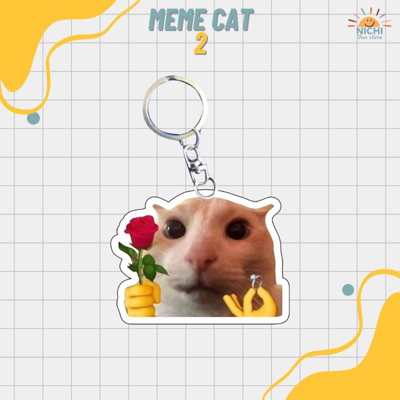 Jual [MEME CAT VER. 2] KEYCHAIN AKRILIK / GANTUNGAN KUNCI AKRILIK ...