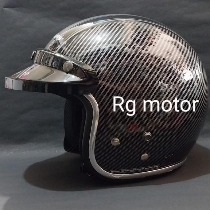 Jual HELM CARGLOSS CFM 2 LIST CHROME MOTIF GREY CARBON | Shopee Indonesia