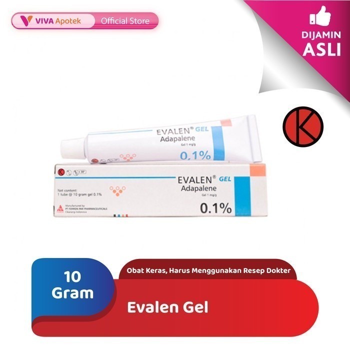 Jual Evalen Gel / Adapalene / Jerawat / Akne Vulgaris (10 Gram ...
