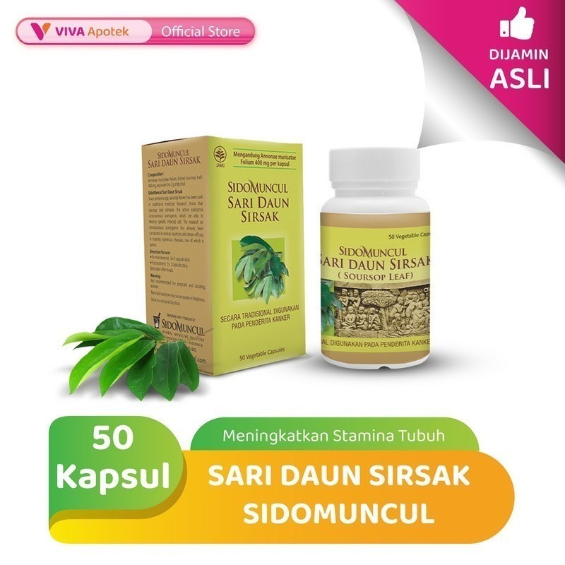 Jual Sari Daun Sirsak Sidomuncul Kapsul (50 Kapsul) | Shopee Indonesia