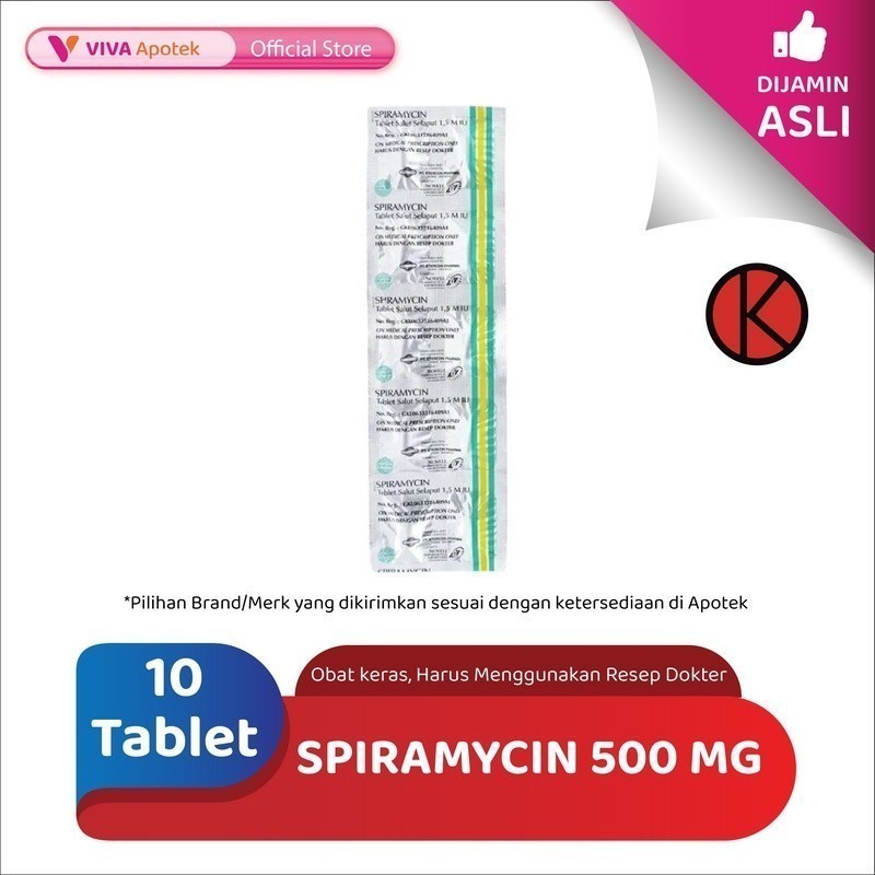 Jual Spiramycin 500 mg / Antibiotik / Infeksi Bakteri (10 Tablet ...