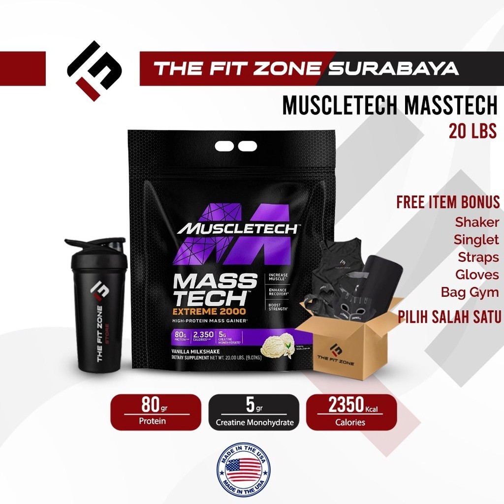Jual MUSCLETECH Masstech Extreme 2000 20 Lbs Weight Mass Gainer New ...