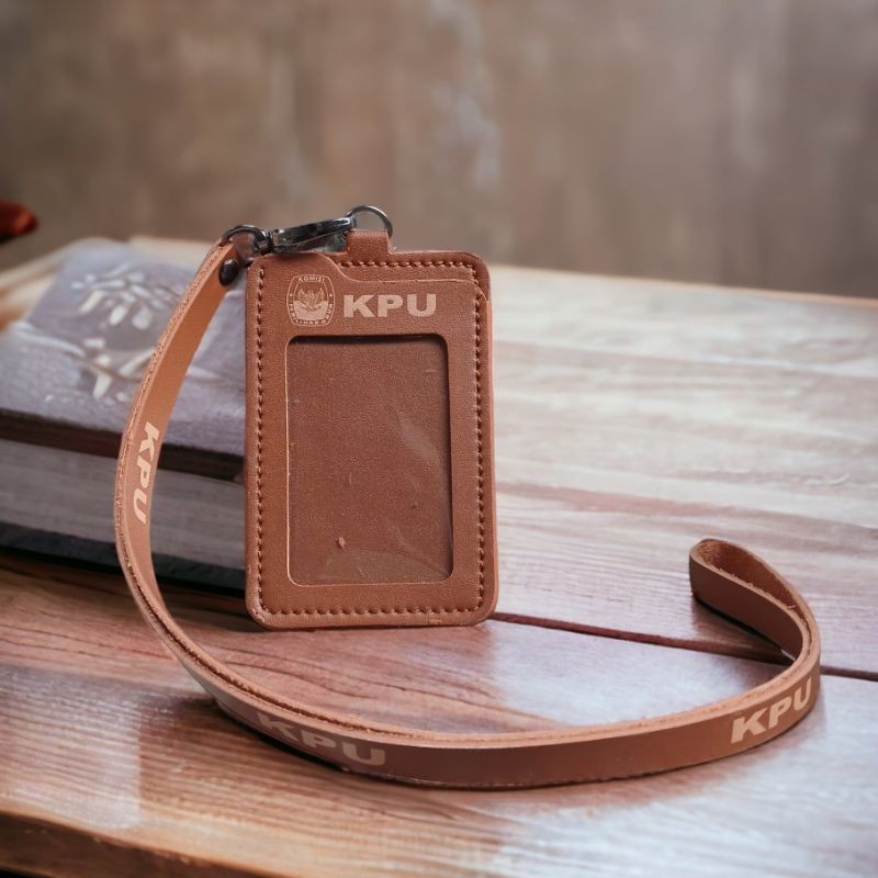 Jual Tempat Id Card Kulit Kpu Lanyard Id Card Holder | Shopee Indonesia