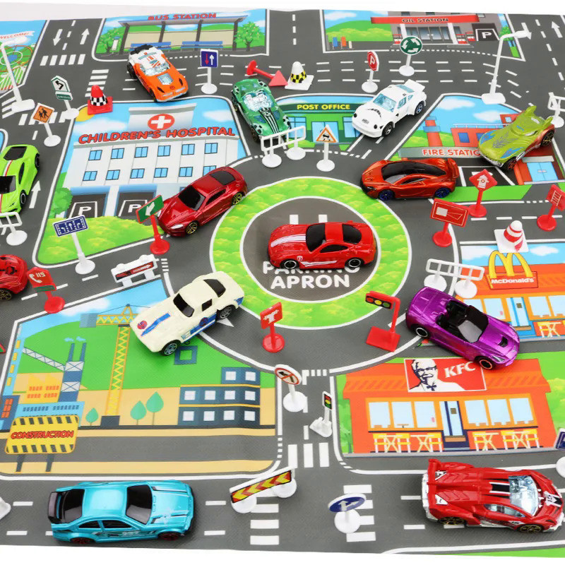 Jual Baby City Traffic Road map Kids Toy City Car Parking Lot Roadmap ...