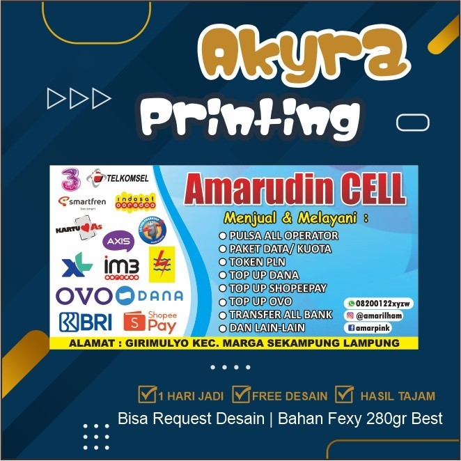 Jual Cetak Spanduk Konter/ Pulsa/Spanduk Cell/1 Hari Jadi | Shopee ...