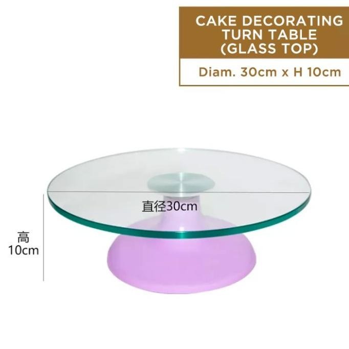 Jual 30Cm Glass Cake Turn Table Stand Meja Putar Heavy Duty | Shopee ...