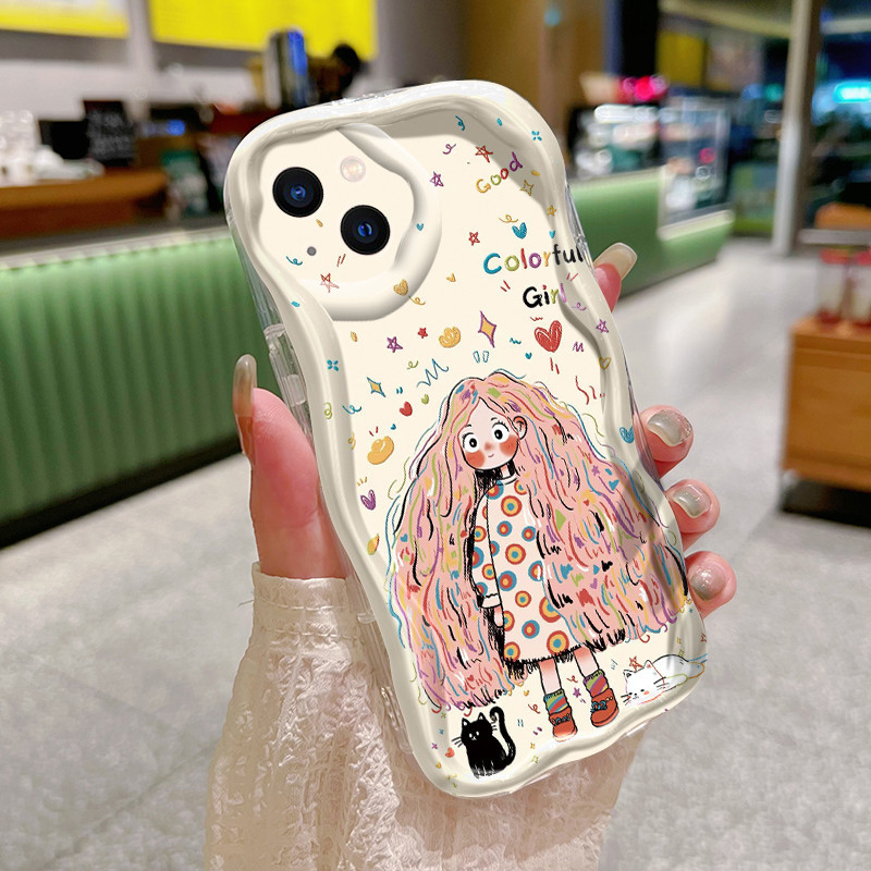 Jual Casing Hp iPhone 15 Pro Max 15 Plus Case warna Kesing Graffiti anak perempuan Casing ponsel ...