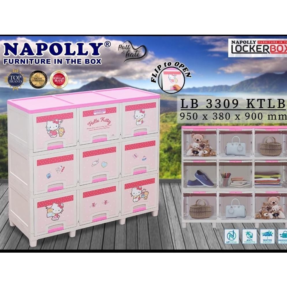 Jual Napolly Lemari Plastik Locker Box Besty PINK HELLOKITTY 6 pintu 9 ...