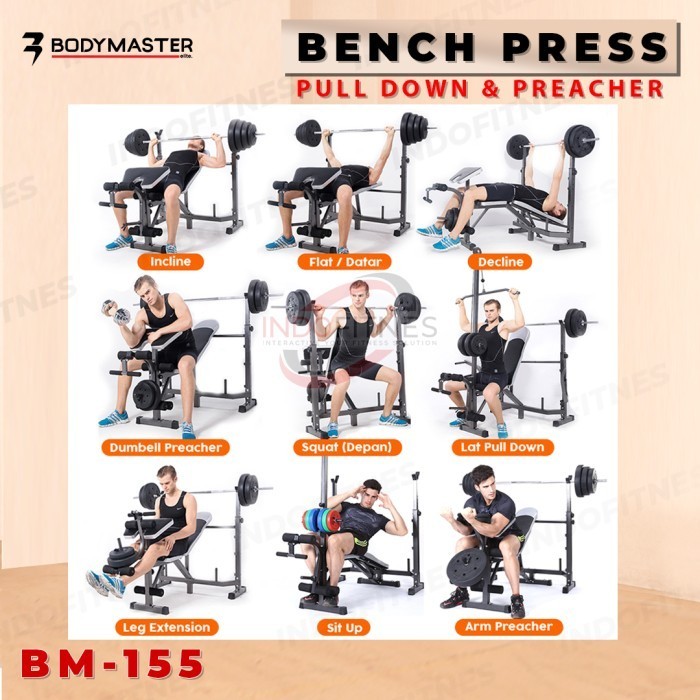 Jual Bodymaster Paket Bench Press Bm-155 Stick + Beban 40Kg Home Gym ...