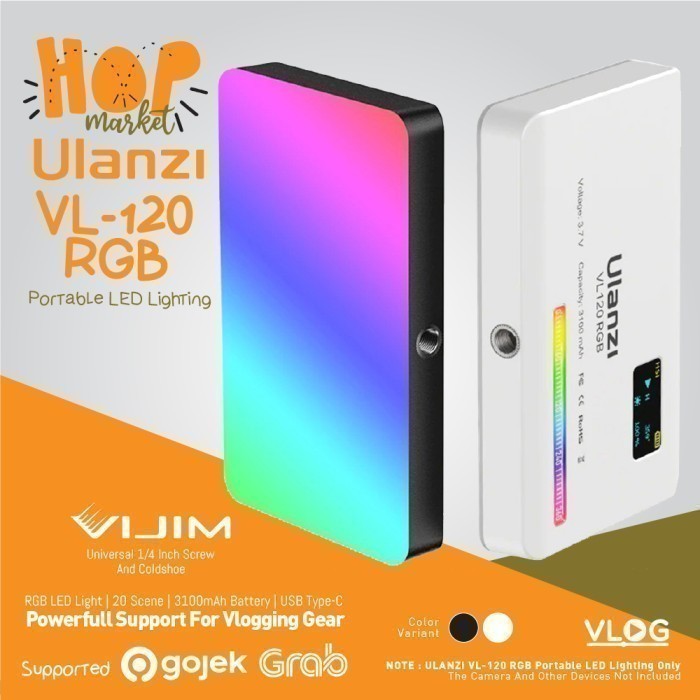 Jual ULANZI VL120 RGB 20 Light Effect Lampu LED Vlog Video Dimmable 3100mAh | Shopee Indonesia