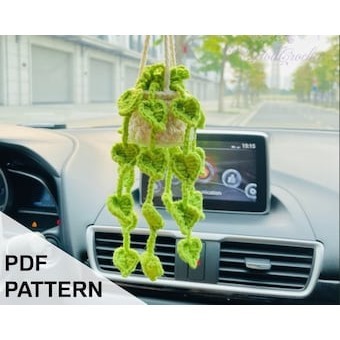 Jual Crochet Car Pothos Plant, Car Hanging Plant Pattern, Car Hanging ...
