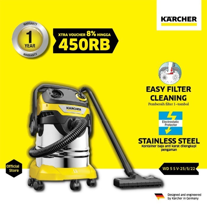 Jual Karcher Wd 5 S V-25/5/22 *Eu Vacuum Cleaner Wet & Dry | Shopee ...
