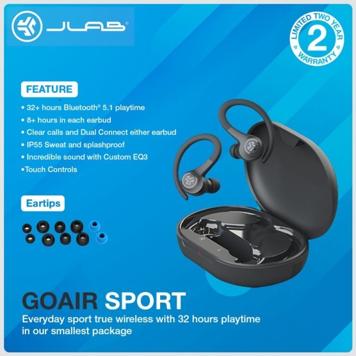 Jual Jlab Go Air Sport True Wireless Earbuds Sport Tws 32 Hours Battery ...
