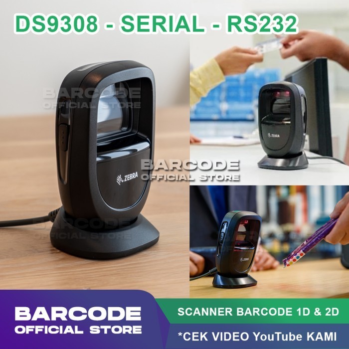 Jual 2D Barcode Scanner Zebra Ds9308 2D Hands Free Duduk Kabel Serial ...