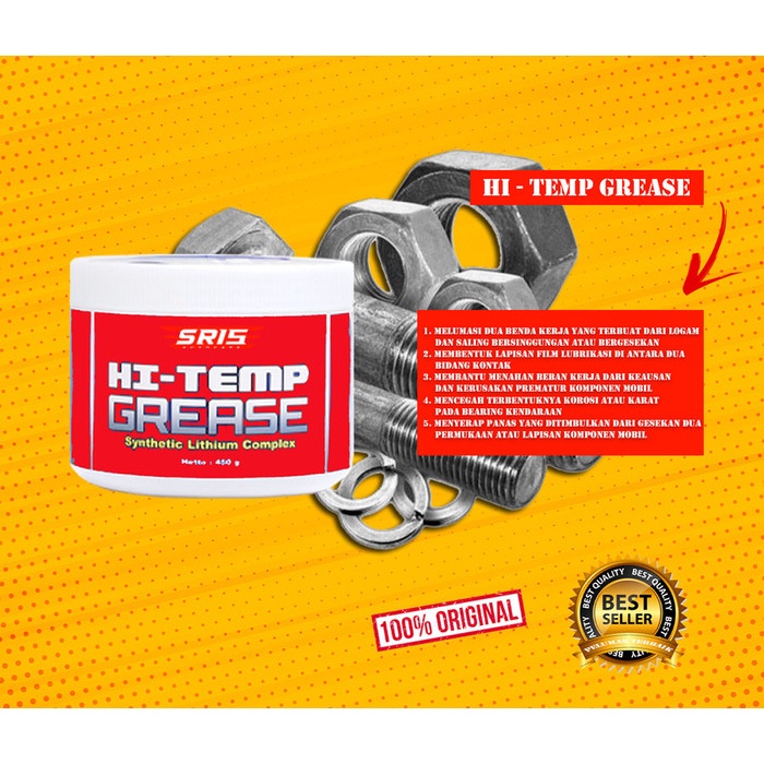 Jual grease gemuk HI-TEMP GREASE SR15 450 gram Synyhetic Lithium ...