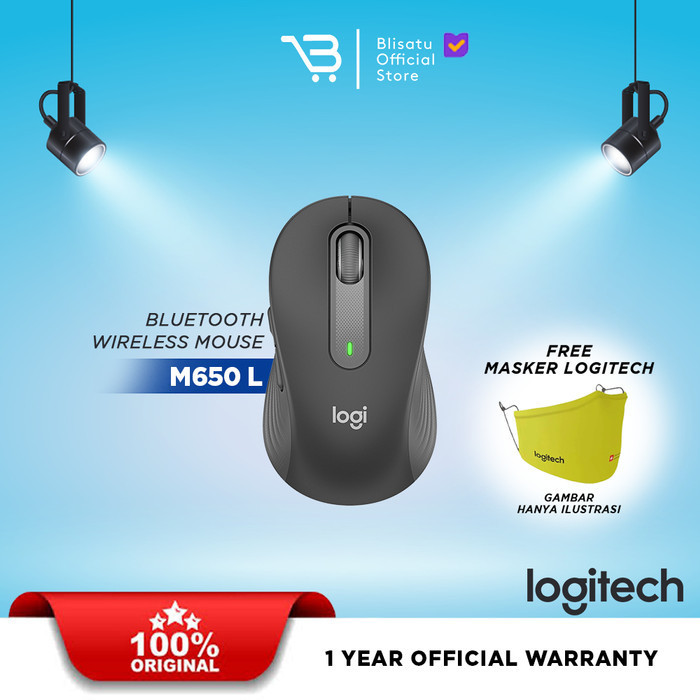 Jual Logitech Signature M650 L Mouse Wireless Bluetooth Silent Full ...