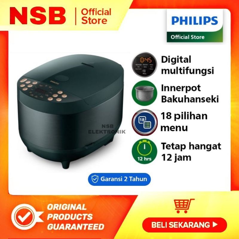Jual Philips Digital Rice Cooker [1.8 L] HD4515/85 - Desert green Magic ...