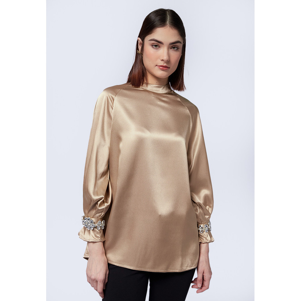 Jual Executive Tunic with Sleeve Detail Taupe | Shopee Indonesia