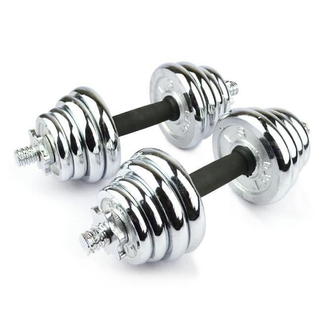 Jual Produk Hits Dumbell York 30Kg Chrome / Barbel 30Kg / Dumbel Set 30 ...