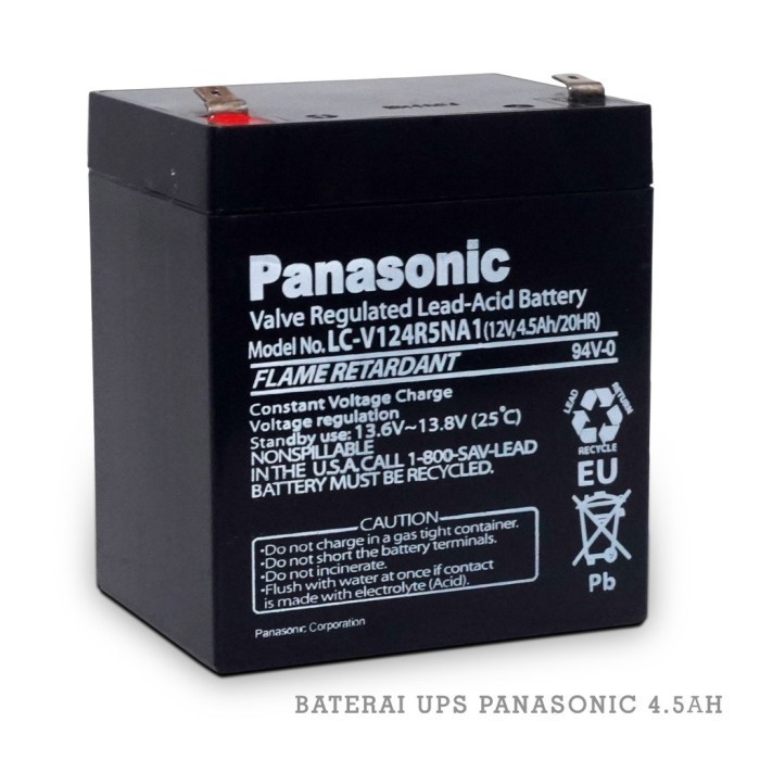 Jual NEW!!! Batre Panasonic 12V 4.5Ah / Battery UPS / Baterai 12 Volt 4.5 A | Shopee Indonesia