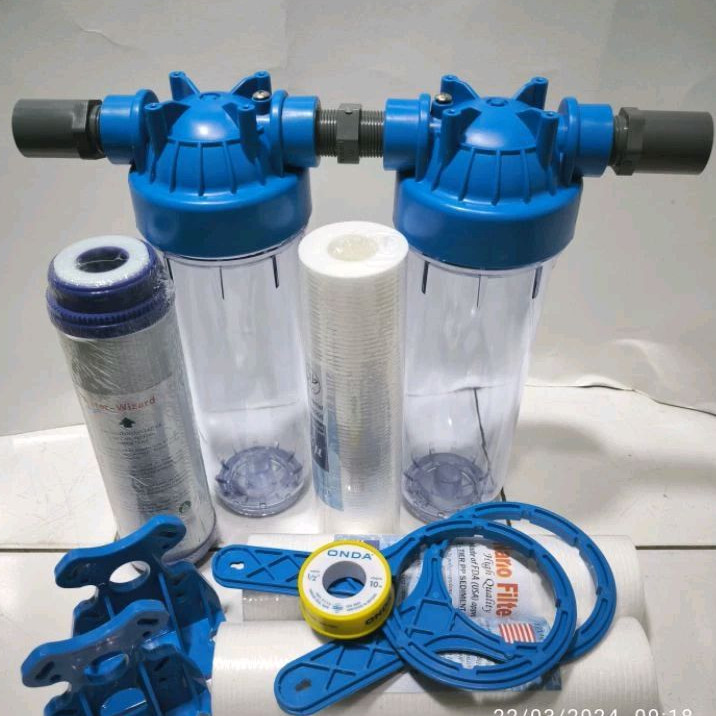 Jual Paket filter air 10 inch drat 3 4 kuningan ( water filter ...