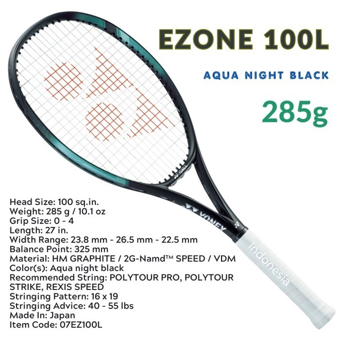 Jual Yonex EZONE 100L 285g Aqua night black - racket tennis | Shopee Indonesia