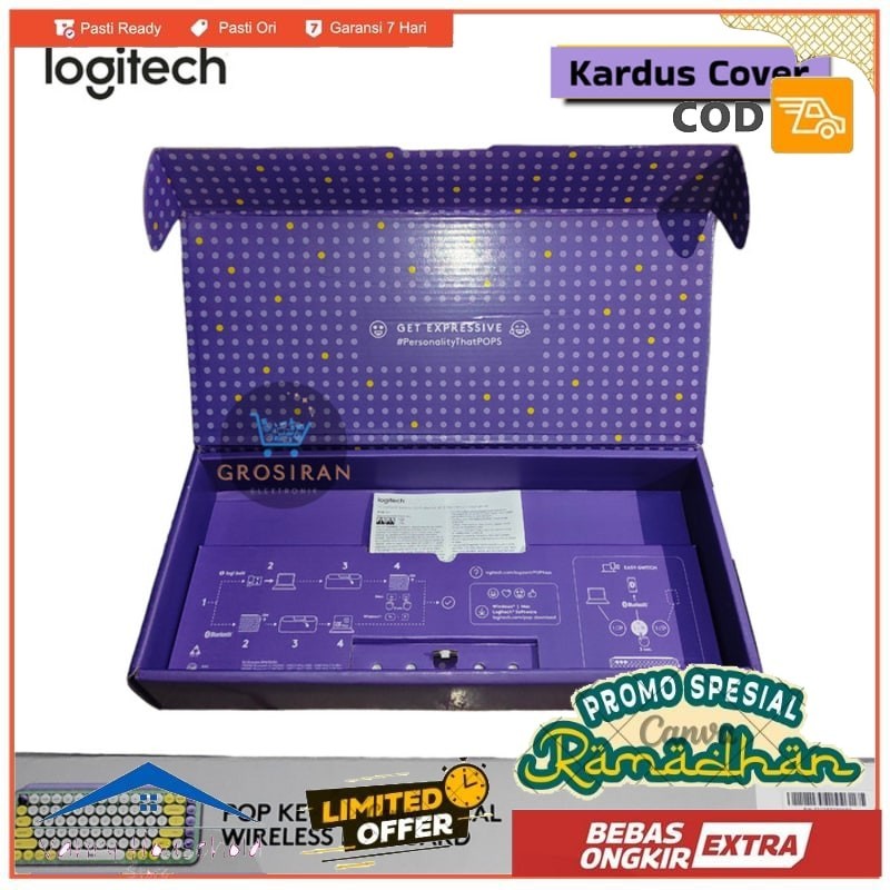 Jual EMOTICON BUTTON LOGITECH POP KEYS MECHANICAL KEYBOARD UNGU ...