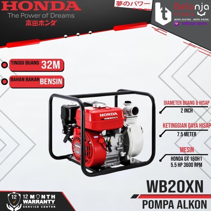 Jual Mesin Pompa Air - Alkon Honda Wb 20 Xn 2 Inchi - 7.5 Meter ...