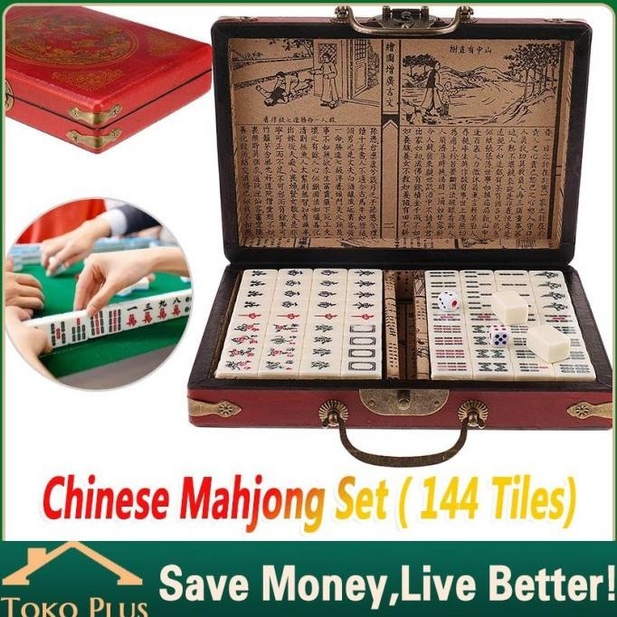 Jual mahjong set mini Portable Mahyong board game Dengan Tempat Kotak ...